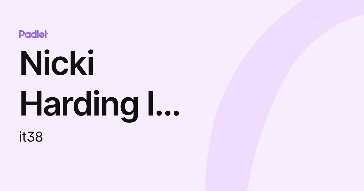 Nicki Harding IT Manager (it38) profile | Padlet