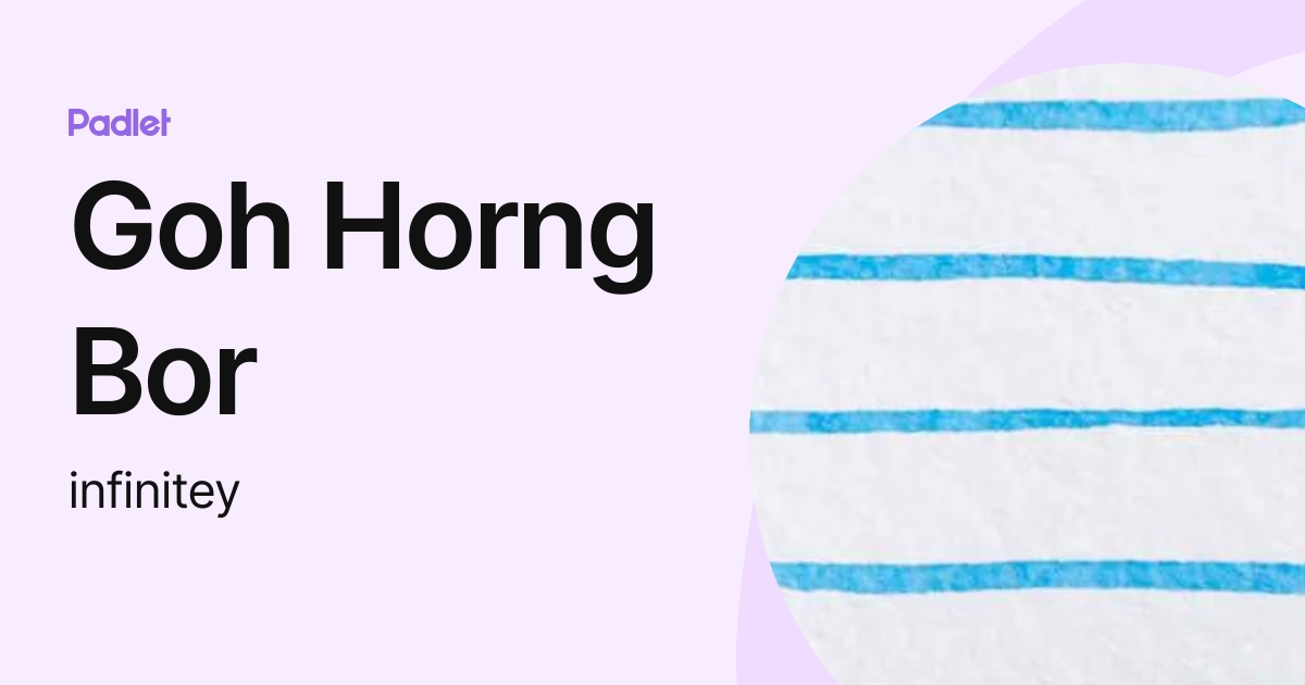 Goh Horng Bor (infinitey) profile | Padlet