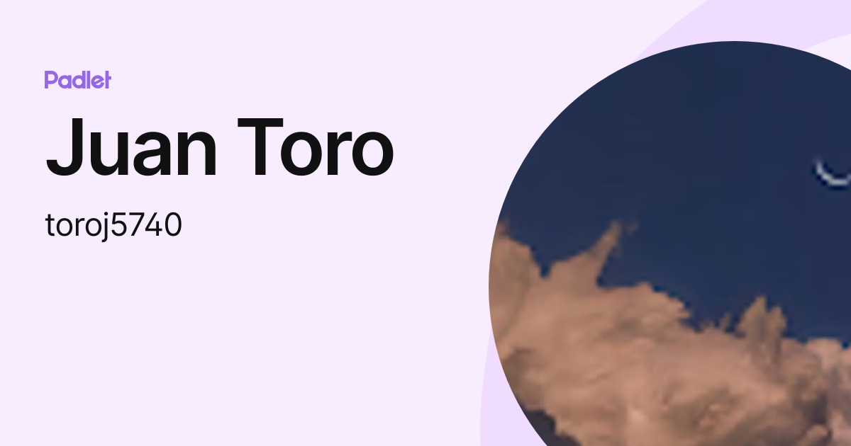 Juan Toro (toroj5740) profile | Padlet