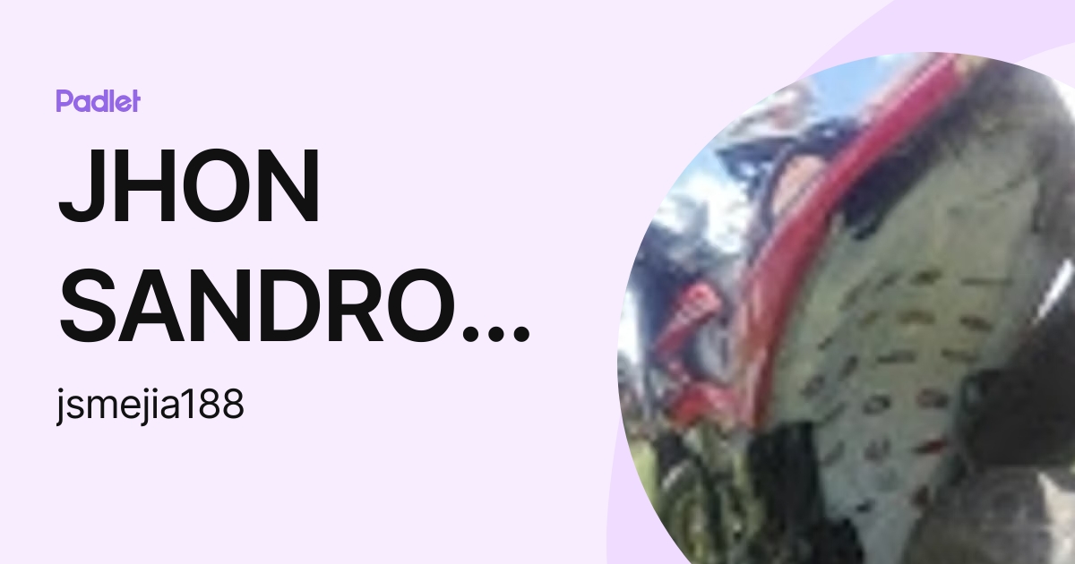 JHON SANDRO MEJIA PINEDA (jsmejia188) profile | Padlet