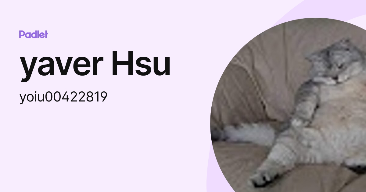 yaver Hsu (yoiu00422819) profile | Padlet