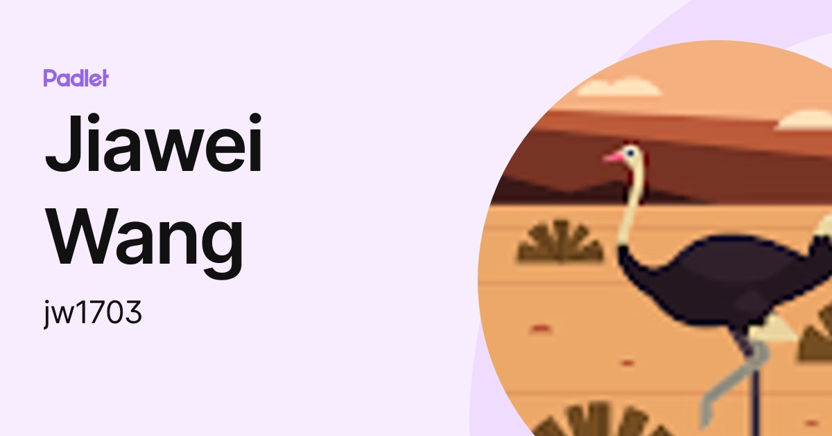 Jiawei Wang (jw1703) profile | Padlet