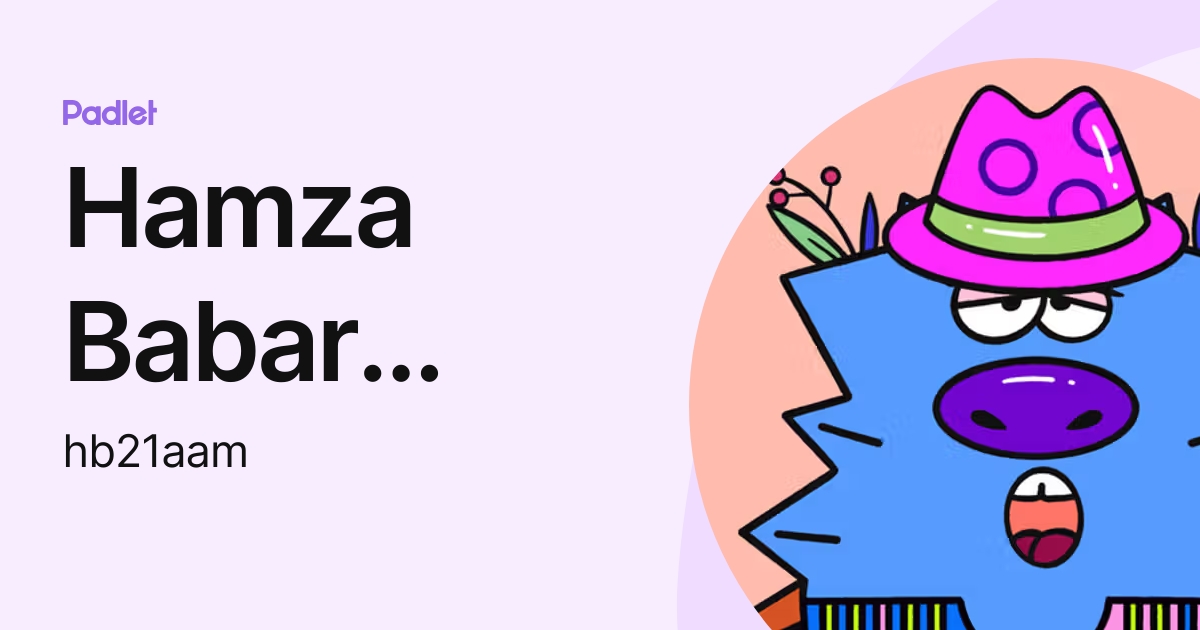 Hamza Babar [Student-EDU] (hb21aam) profile | Padlet