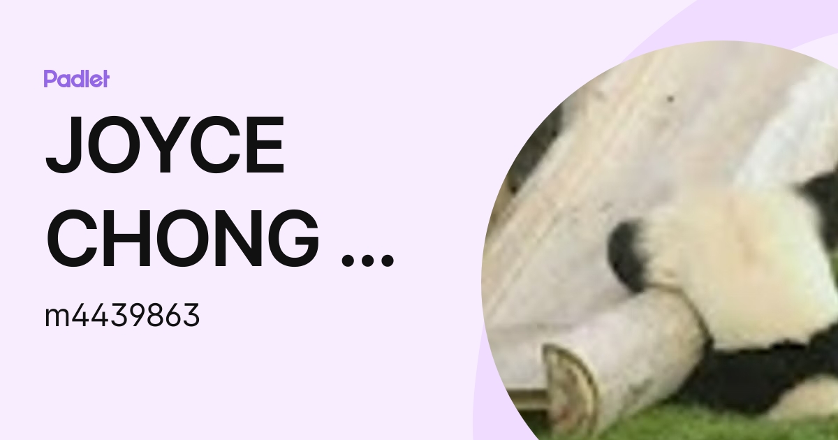 JOYCE CHONG E-ZIN Moe (m4439863) profile | Padlet