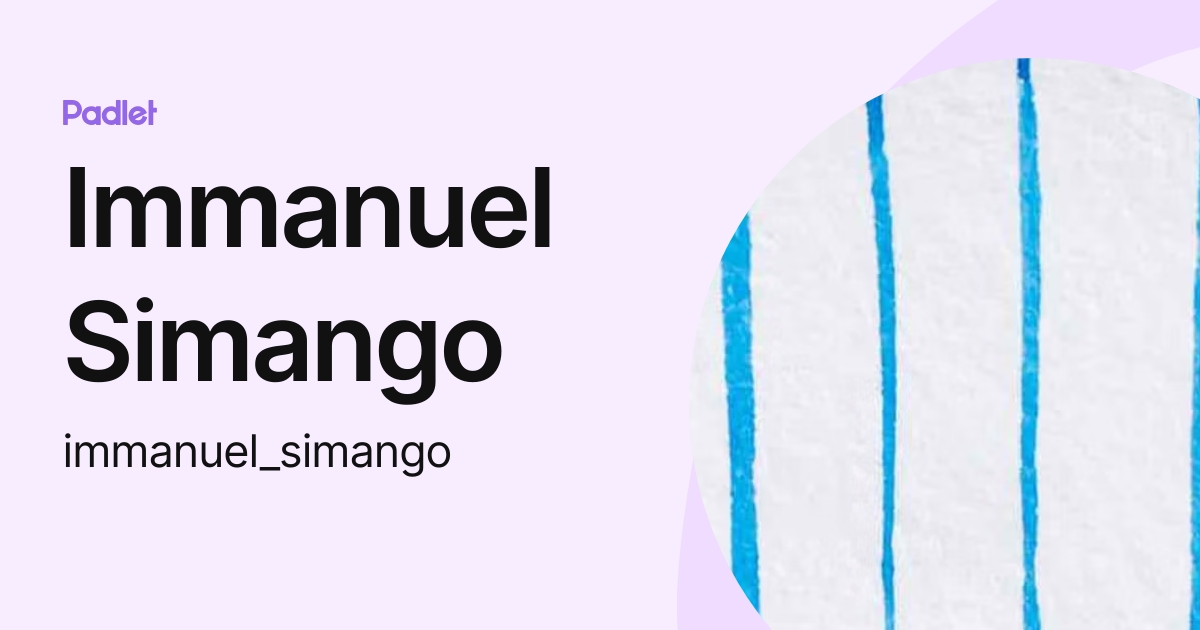 Immanuel Simango (immanuel_simango) profile | Padlet