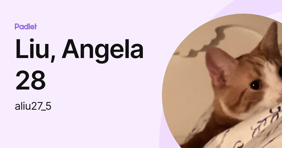 Liu, Angela 28 (aliu27_5) profile | Padlet