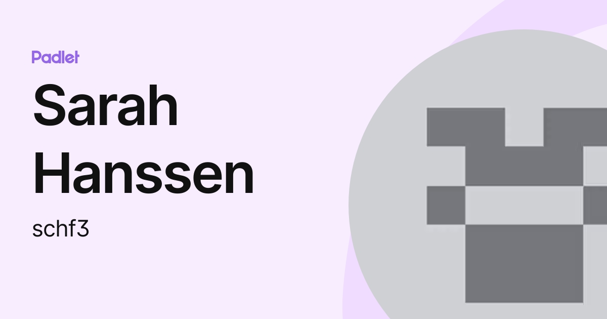 Sarah Hanssen (schf3) profile | Padlet