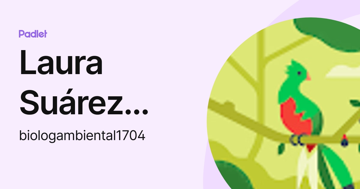 Laura Suárez Ramírez (biologambiental1704) profile | Padlet