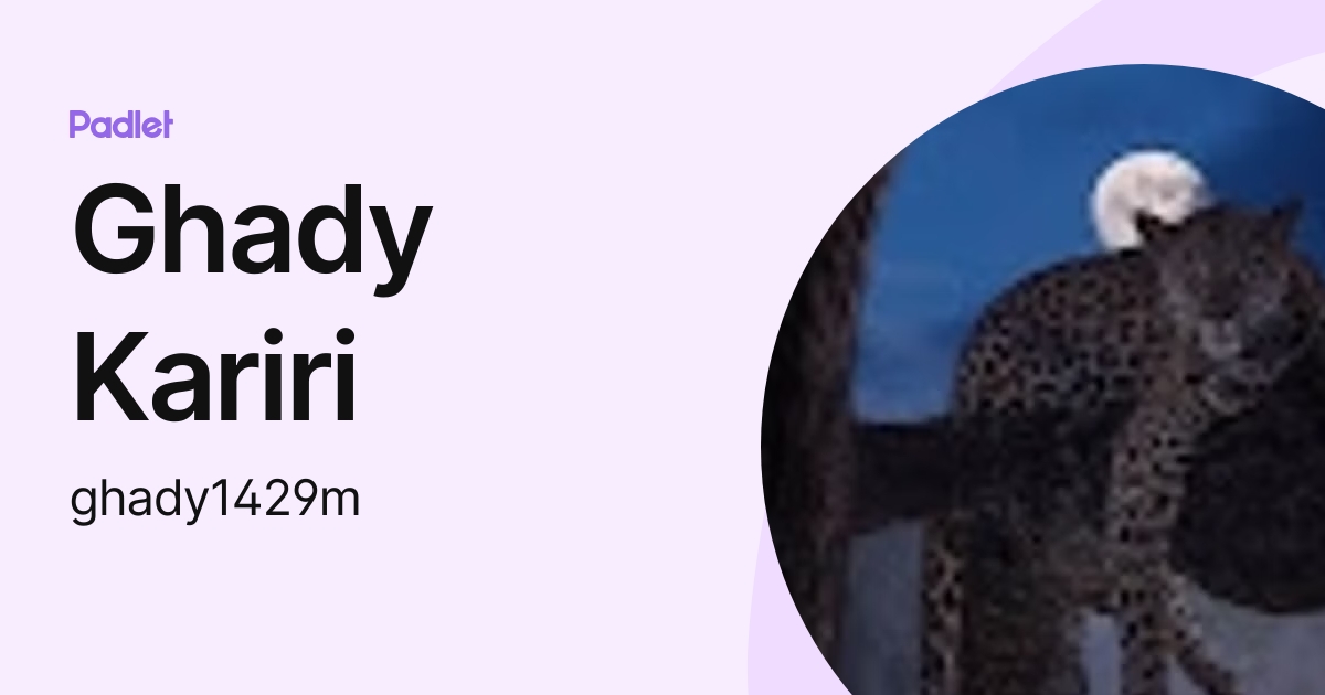 Ghady Kariri (ghady1429m) profile | Padlet