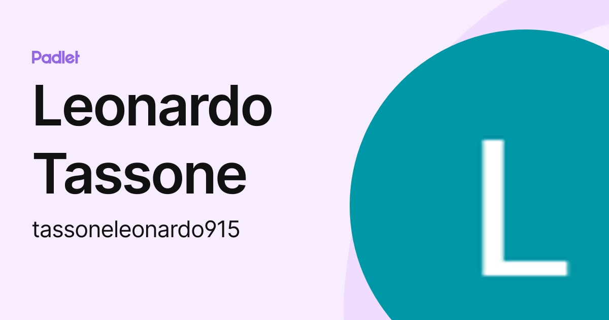 Leonardo Tassone (tassoneleonardo915) profile | Padlet