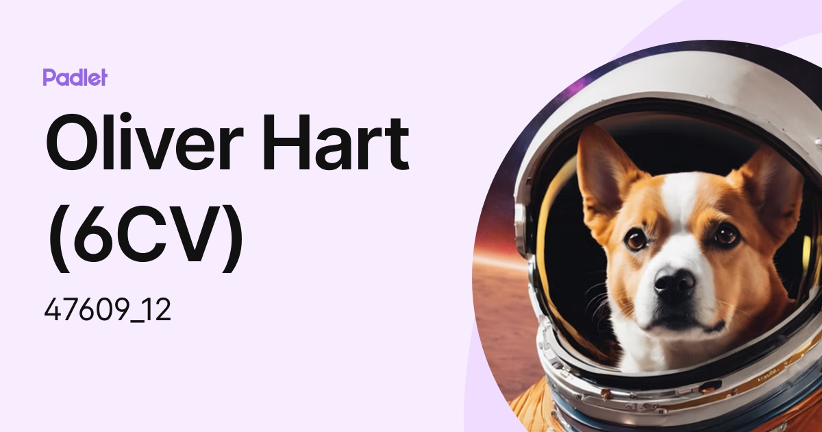 Oliver Hart (6CV) (47609_12) profile | Padlet