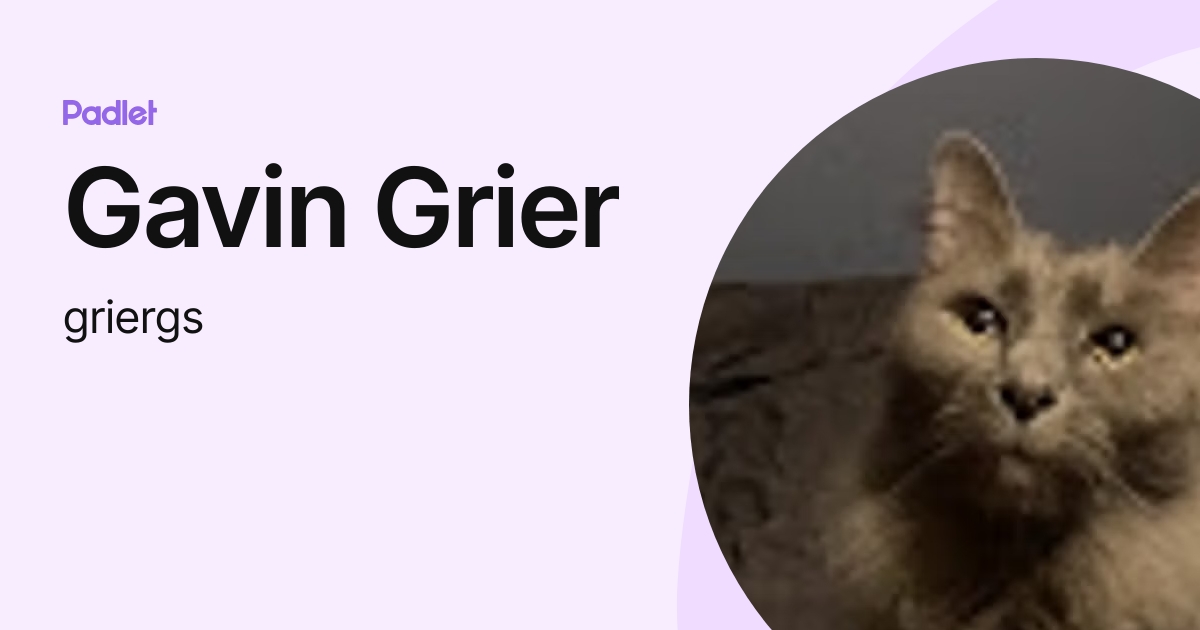 Gavin Grier (griergs) profile | Padlet