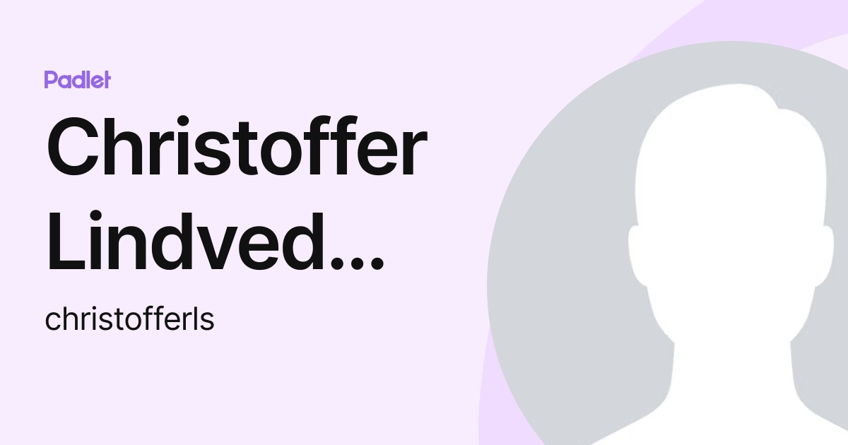 Christoffer Lindved Dithmer (christofferls) profile | Padlet