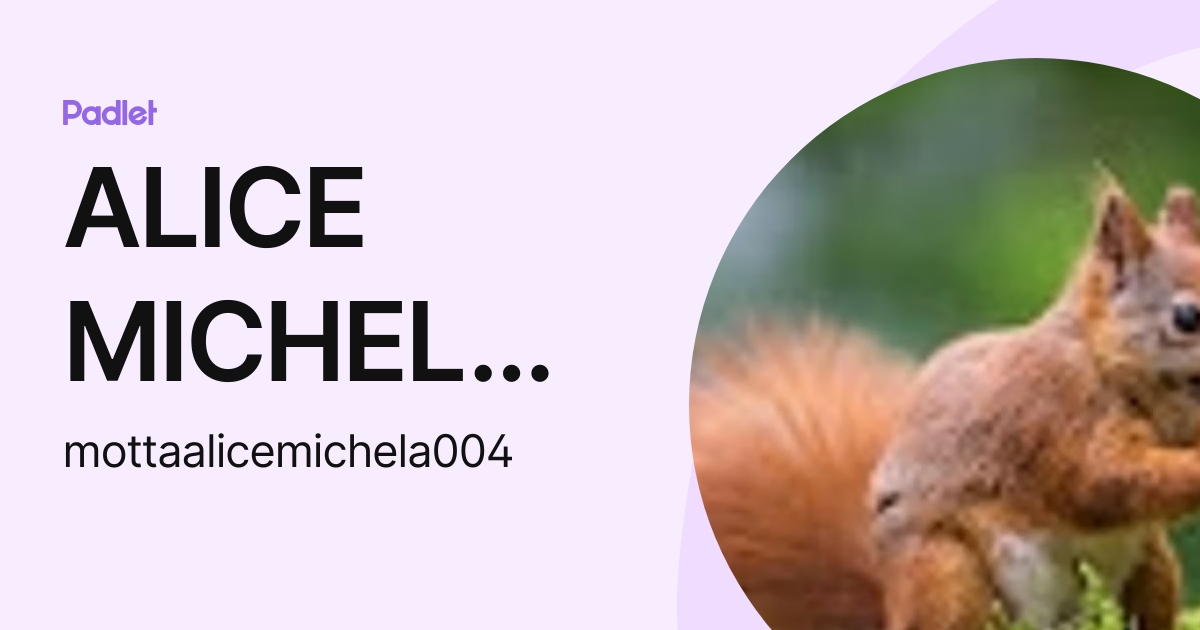 ALICE MICHELA MOTTA (mottaalicemichela004) profile | Padlet