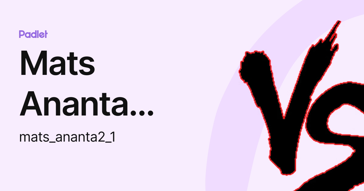 Mats Ananta 16873 (mats_ananta) profile | Padlet