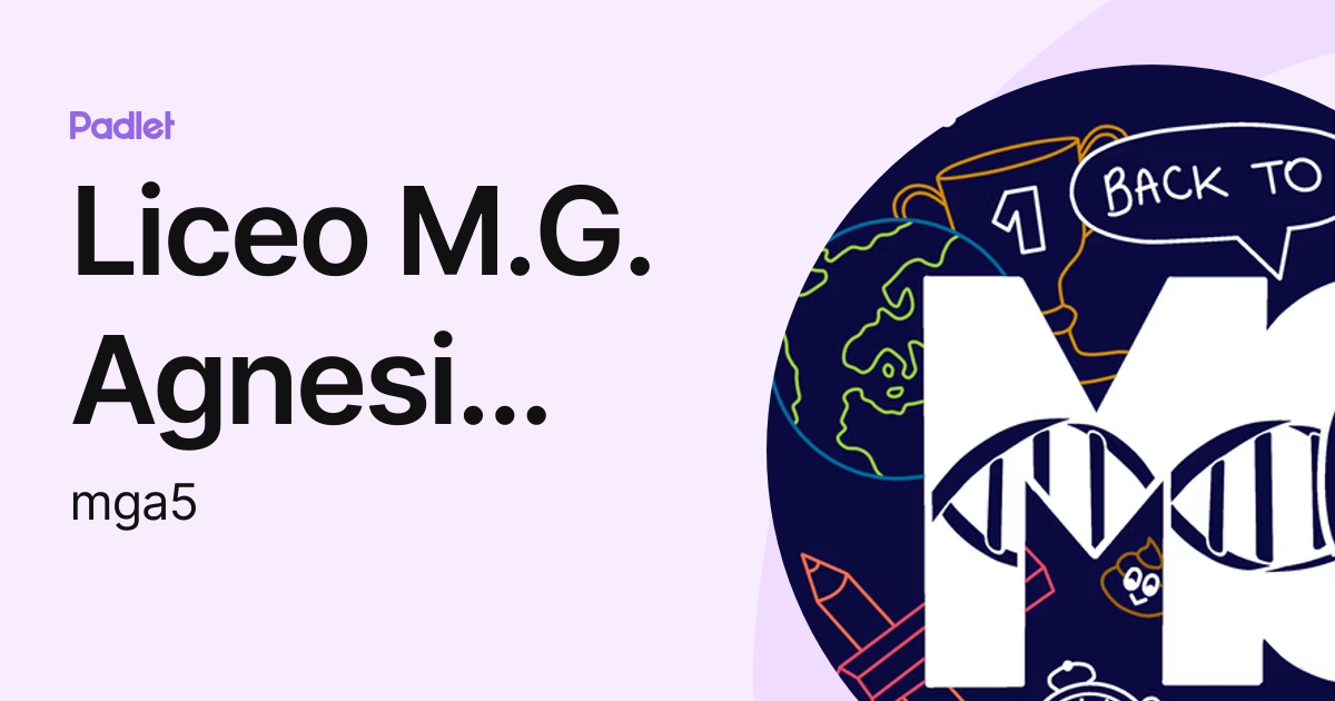 Liceo M.G. Agnesi Merate (mga5) profile | Padlet