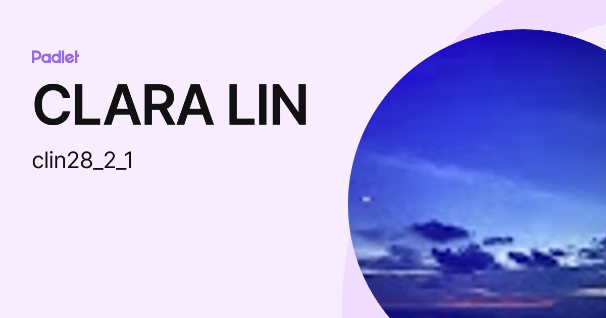 CLARA LIN (clin28_3) profile | Padlet