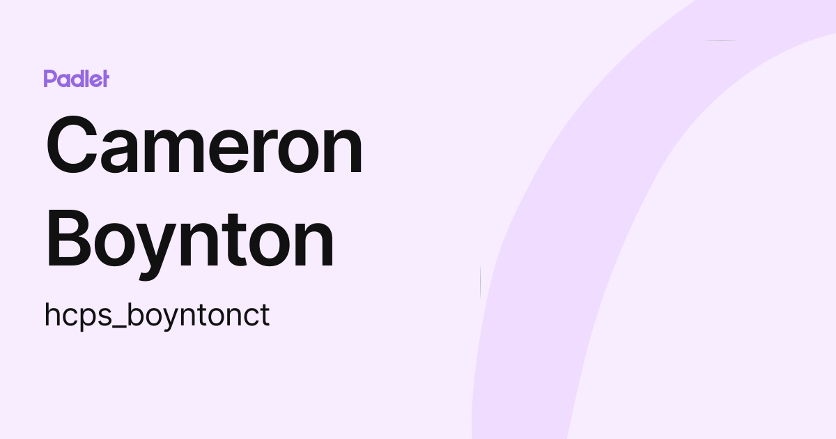 Cameron Boynton (hcps_boyntonct) profile | Padlet