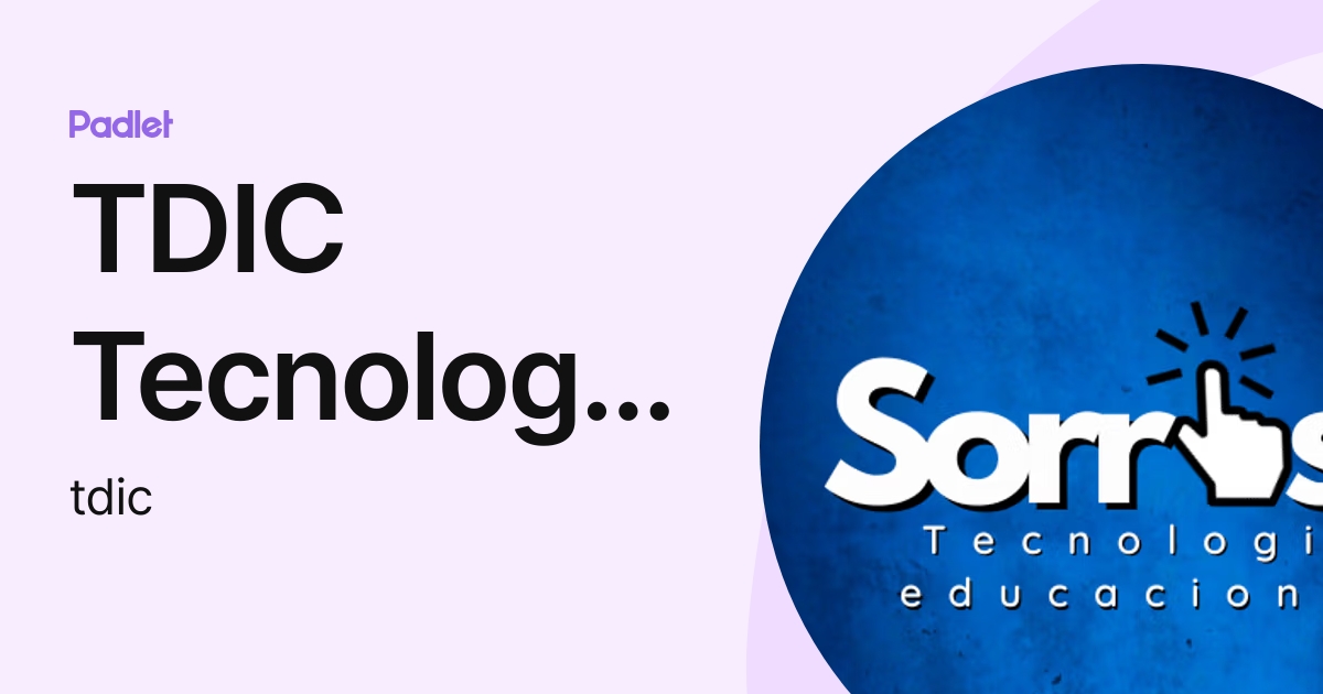 TDIC Tecnologia Educacional (tdic) profile | Padlet