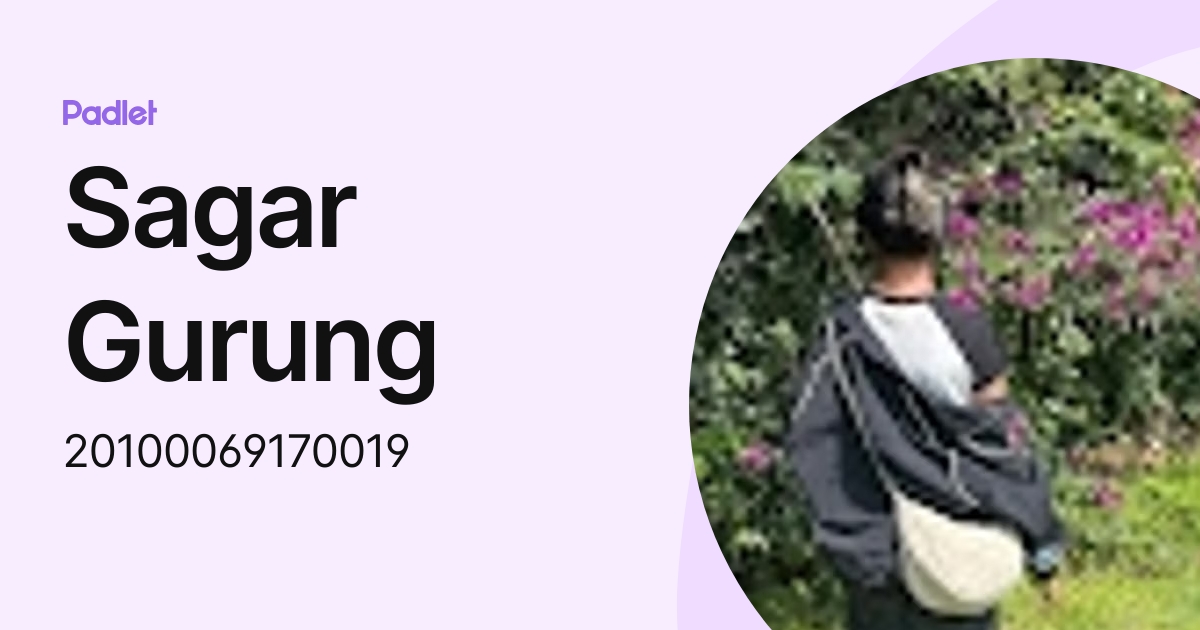 Sagar Gurung (20100069170019) profile | Padlet