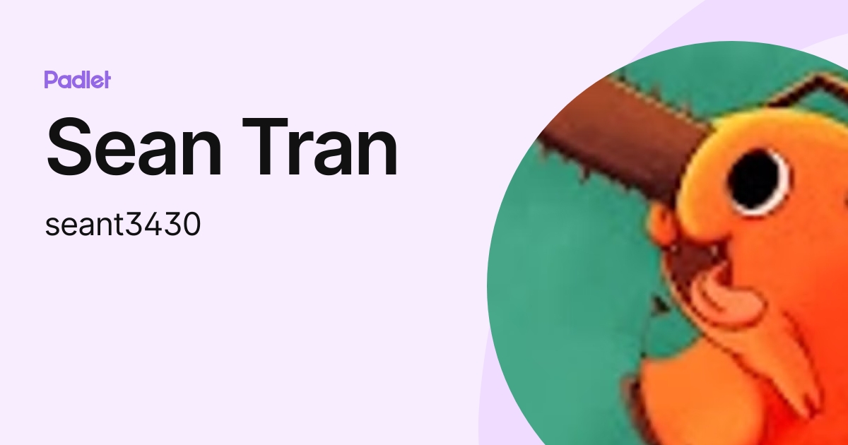 Sean Tran (seant3430) profile | Padlet