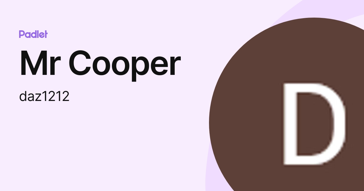 Mr Cooper (daz1212) profile | Padlet