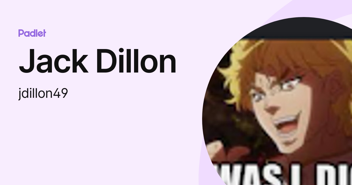 Jack Dillon (jdillon49) profile | Padlet