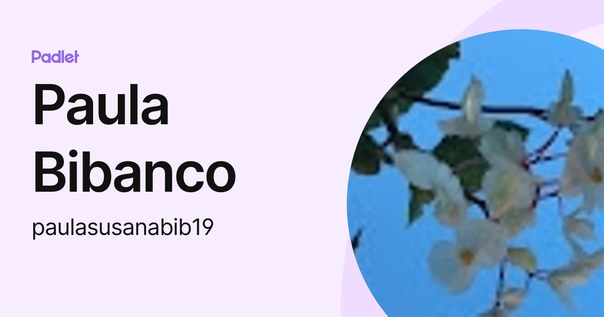 Paula Bibanco (paulasusanabib19) profile | Padlet