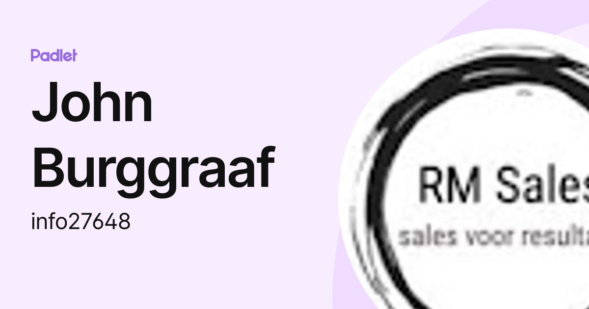 John Burggraaf (info27648) profile | Padlet