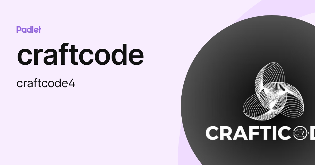 craftcode (craftcode4) profile | Padlet