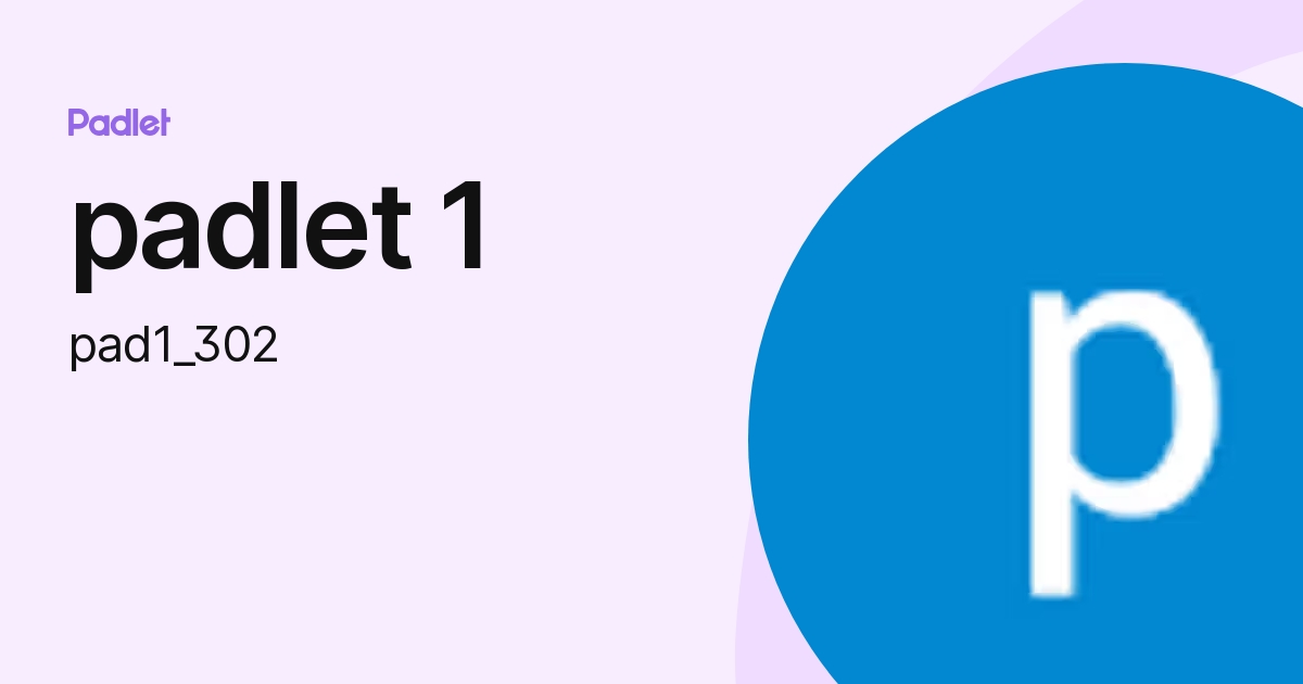 padlet 1 (pad1_302) profile | Padlet