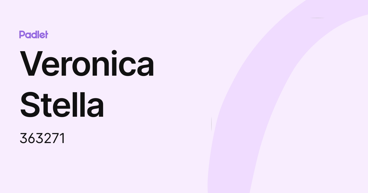 Veronica Stella (363271) profile | Padlet