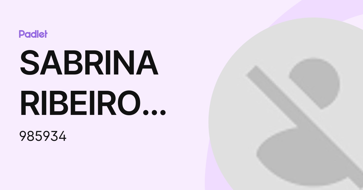 SABRINA RIBEIRO PORSCH (985934) profile | Padlet