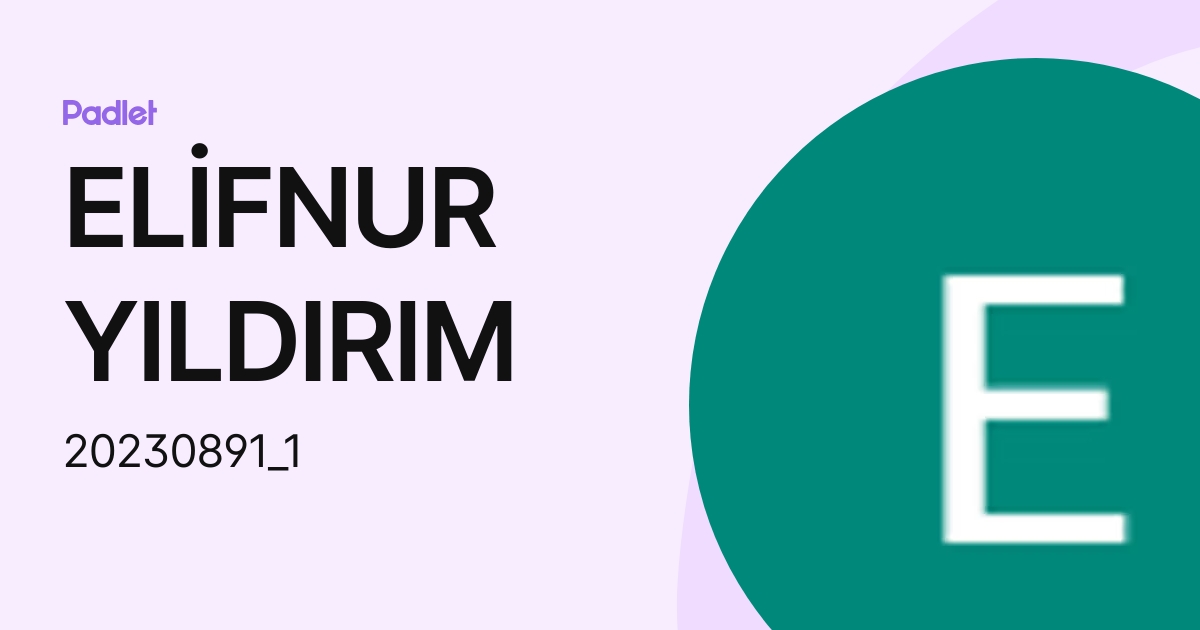 ELİFNUR YILDIRIM (20230891_1) profile | Padlet