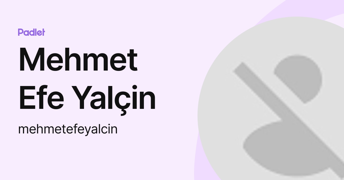 Mehmet Efe Yalçin (mehmetefeyalcin) profile | Padlet