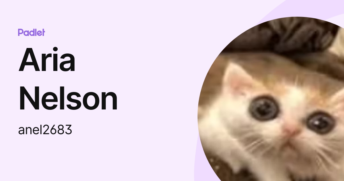 Aria Nelson (anel2683) profile | Padlet