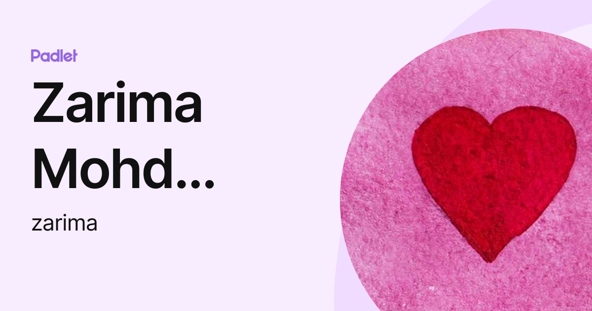 Zarima Mohd Zakaria (zarima) profile | Padlet