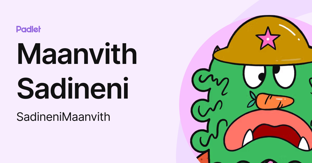 Maanvith Sadineni (SadineniMaanvith) profile | Padlet