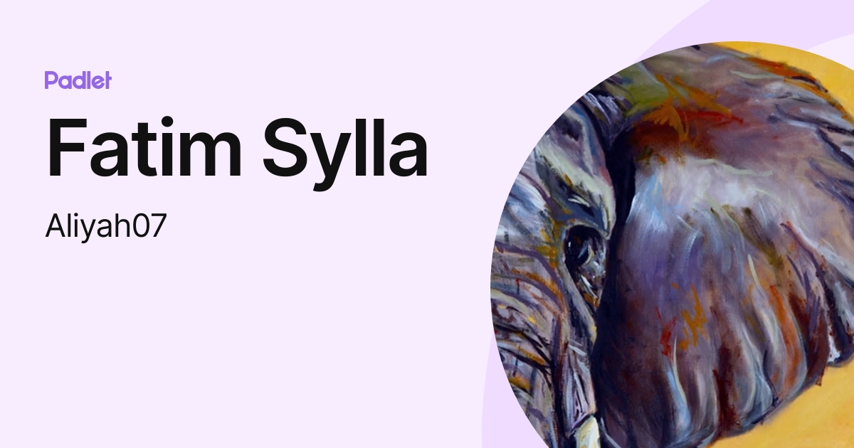 Fatim Sylla (Aliyah07) profile | Padlet