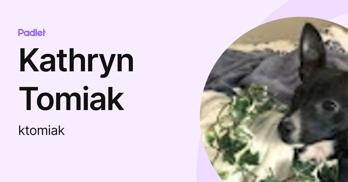 Kathryn Tomiak (ktomiak) profile | Padlet