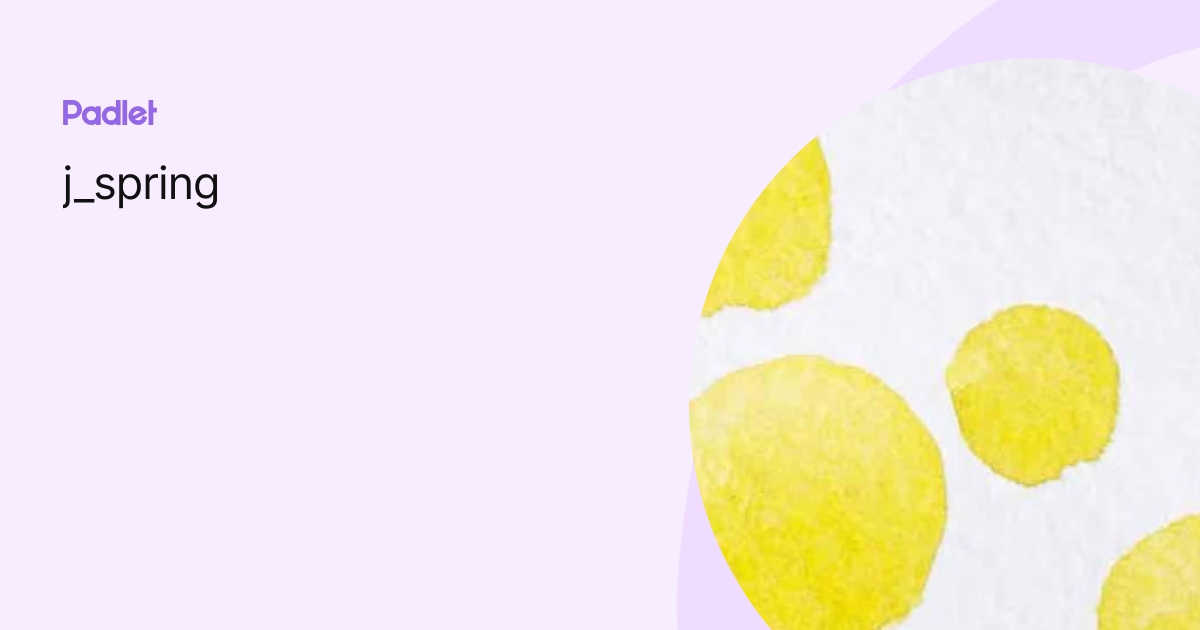 j_spring profile | Padlet