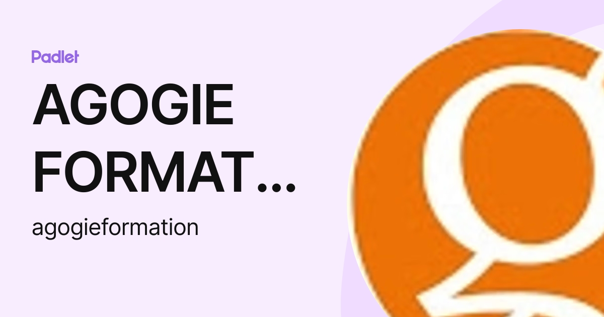 AGOGIE FORMATION (AGGF) (agogieformation) profile | Padlet