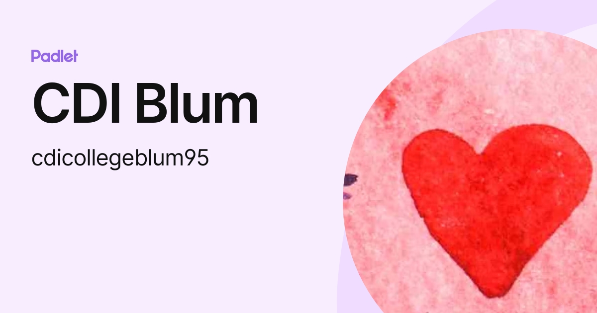 Profil de CDI Blum (cdicollegeblum95) | Padlet