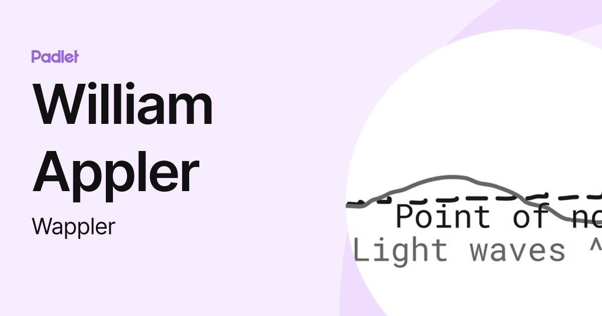 William Appler (Wappler) profile | Padlet