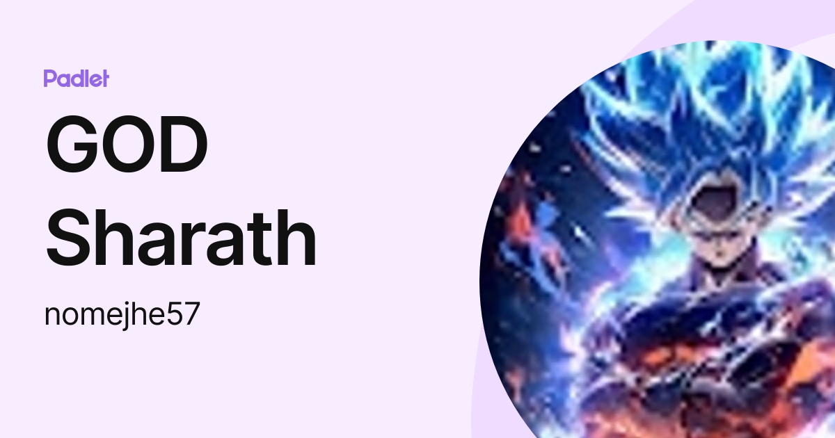 GOD Sharath (nomejhe57) profile | Padlet
