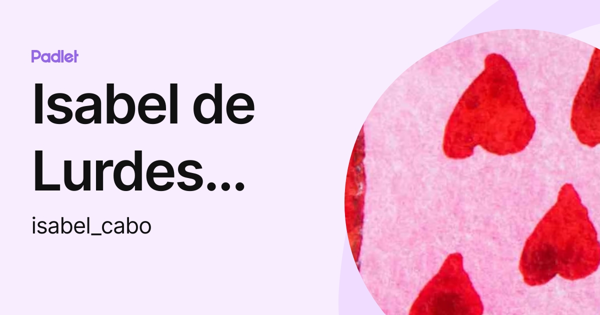 Isabel de Lurdes Pereira do Cabo (isabel_cabo) profile | Padlet