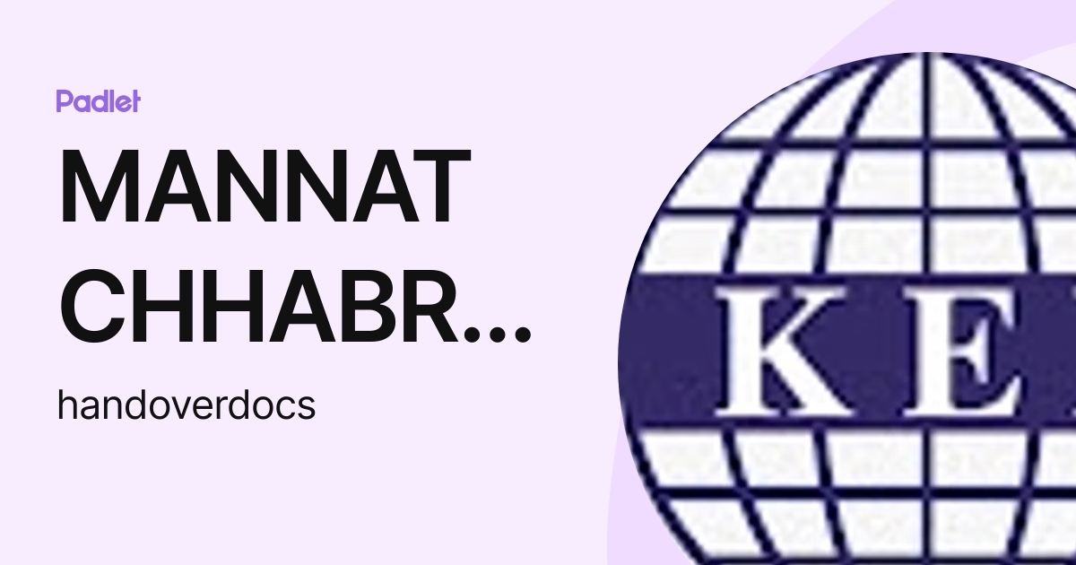 MANNAT CHHABRA/ VI D (handoverdocs) profile | Padlet
