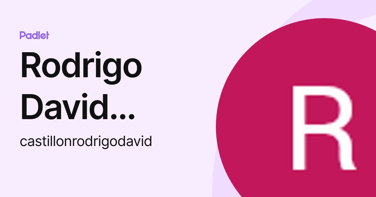 Rodrigo David Castillon (castillonrodrigodavid) profile | Padlet