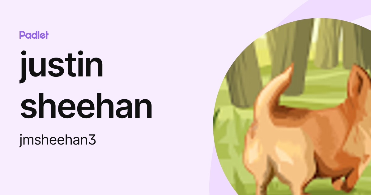 justin sheehan (jmsheehan3) profile | Padlet