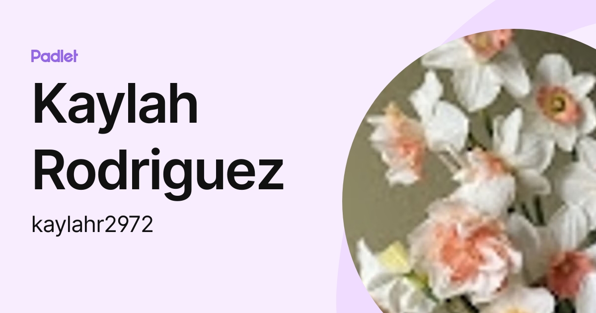 Kaylah Rodriguez (kaylahr2972) profile | Padlet